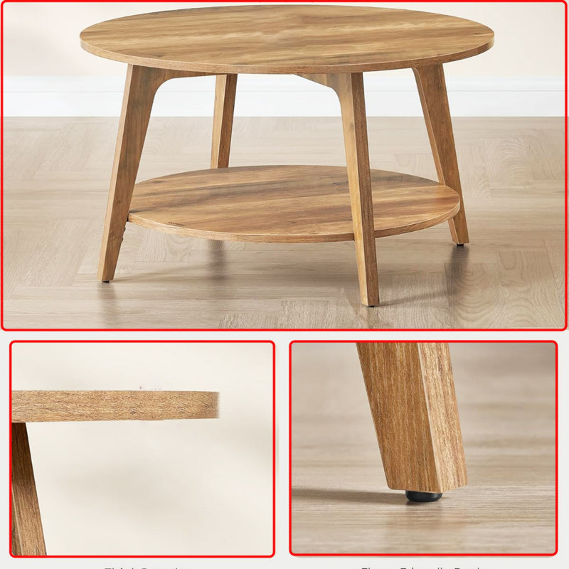 Ameriwood 2 Tier Round Coffee Table with Storage | Wayfair